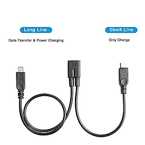 ELECTOP Micro USB Female to 2 Micro USB Male Splitter Cable