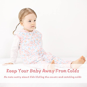 WONDAY Toddler Sleep Sack, Sleep Sack 2t-3t, Sleep Sack Baby Wearable Blanket, Sleeping Bag Toddler Baby Sleep Sacks with Feet, Sleeveless Soft Toddler Sleeping Sack Rose