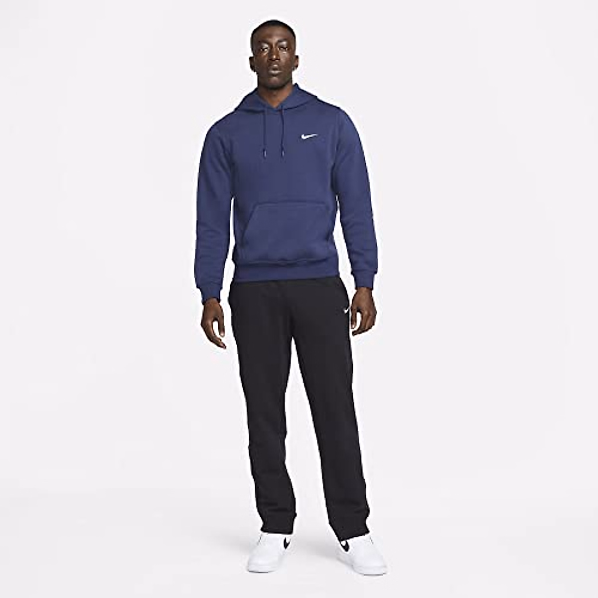 Nike 826433-010 Men Black Pull-Over Hoodie (as1, alpha, x_l, regular, regular, Midnight Navy/White)