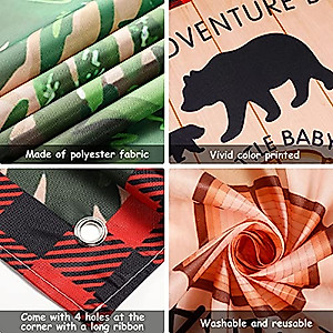 Lumberjack Baby Shower Party Decorations Backdrop for Boy Buffalo Plaid Party Supplies Adventure Themed Party Decorations