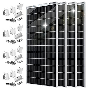 ECO-WORTHY 800W 3.2KWH Monocrystalline Solar Panel Kit with 4pcs 195W Solar Panels + 4pcs Z Brackets for RV Boat Homes Roof and Other Off-Grid Applications