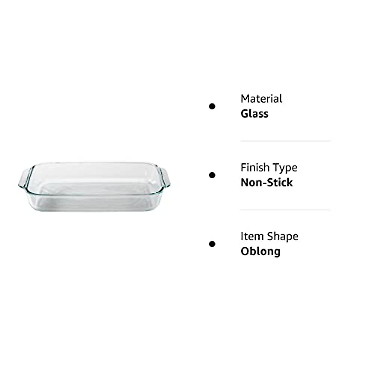 Pyrex Basics 3 Quart Glass Oblong Baking Dish, Clear 8.9 Inch X 13.2 Inch - 3 Qt