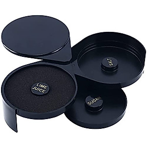 Xeternity-Made 2PCS Bartender Tool Cocktail Margarita Glass Rimmer 3 Tier Sugar Salt Rim Lime