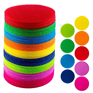 Yebazy 63pcs 9 Colors Carpet Markers Circles Markers for Classroom Kids（4-inch Floor）