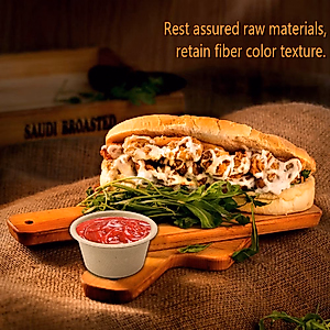 LeonBach 100 Pack Natural Bagasse Fiber Bowls 2oz Disposable Paper Cups Microwavable Safe Sample Snack Charcuterie Serving Cups for Sauce Portion Condiment Ice Cream Food Desserts