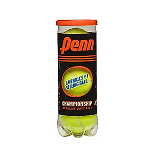 Penn Championship- Regular Duty Felt Pressurized Tennis Balls - 1 Can, 3 Balls
