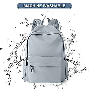 PAUBACK Blue School Backpack for Girls Water Resistant High School Book Bag Simple Backpack for Teens Boys Girls, Lightweight Simple Middle School Back Pack Daypack
