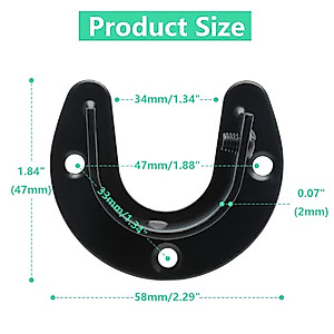 Suiwotin 8 Packs Stainless Steel Closet Rod End Supports 1-1/3 Inch Wardrobe Bracket Heavy Duty Closet Pole Sockets Flange Rod Holder, U-Shaped with Screws, Black