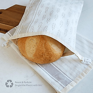 Reusable Bread Bags for Homemade Bread (2 Pack) - Cotton Beeswax Bags for Bread, Sourdough Bread Bags, XL Beeswax Bread Bag, Beeswax Bread Bags for Homemade Bread Sourdough Storage Bag, Sourdough Bag