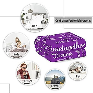 Womens Day Gift Soul Sister Gift Blanket 50x40 in Sisters Birthday Gifts Blankets Gifts Best Sisters Friend Presents Purple Soft Flanel Throw Blanket from Sister Brother Purple Blanket for Sister