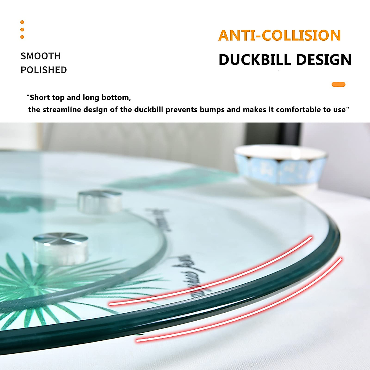 CHUJUA Large Round Table Top Lazy Susan Turntable Tempered Glass Round Lazy Susan Rotating Lazy Susan for Kitchen Dining Table 80cm