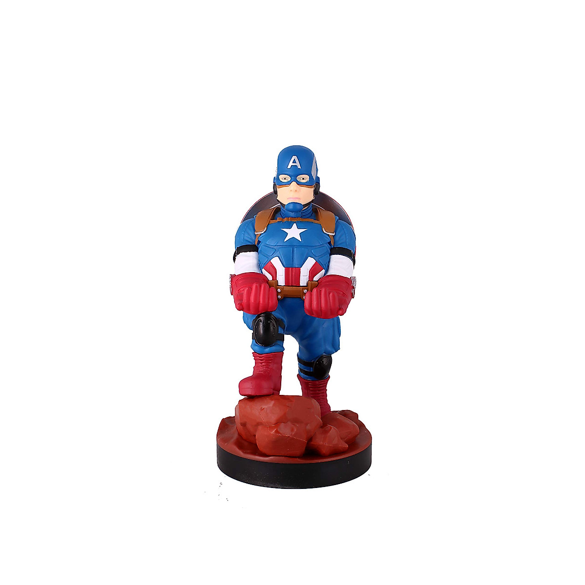 Exquisite Gaming: Marvel Captain America - Original Mobile Phone & Gaming Controller Holder, Device Stand, Cable Guys, Licensed Figure