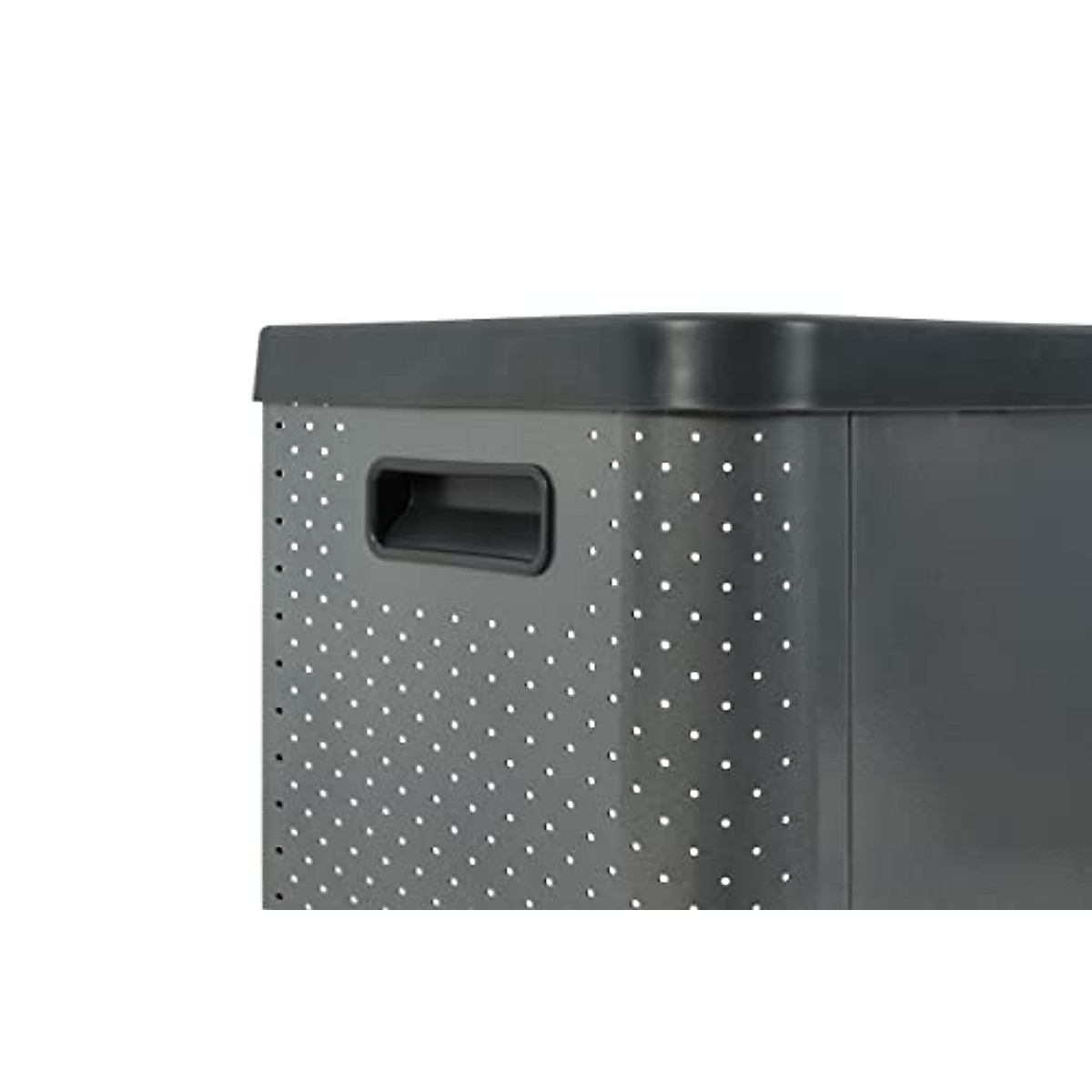 Rubbermaid Commercial Products Elevate Container, 3-Sided Decorative Metal Trash Can or Cover for Mixed Recycling, 23 Gallon, Dark Gray