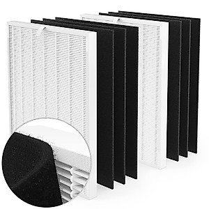 VALZONE 2 Packs Upgraded Velcro 115115 Replacement Filters A Compatible with Winix PlasmaWave C535, 5300-2, P300, 5300, 6300, 5300-2, 6300-2 Air Purifier, 2 True HEPA Filters & 6 Carbon Pre-Filters