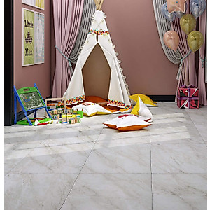 Livelynine 32 Pack Peel and Stick Floor Tile 12X12 Inch Light Grey Marble Peel and Stick Vinyl Flooring Sheet Kitchen Flooring Tiles Bathroom Stick on Floor Tile Stickers Bedroom Laminate Linoleum