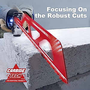 EZARC Demolition Masonry Reciprocating Saw Blade, 12-Inch Carbide Sawzall Blades for Cutting Aerated Concrete and Hollow Brick, 1 Pack