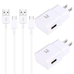 Fast Charger with USB Type C Cable 10ft for Samsung Galaxy S10/S10e/S10 Plus/S9/S9 Plus/S8/S8 Plus/A13/S23/A30/A31/A32/A50/A51/A52/A53/Note 20/Note 10/Note 9/Note 8/S20/S20+/S21/S21+/S22 Ultra,2Pack