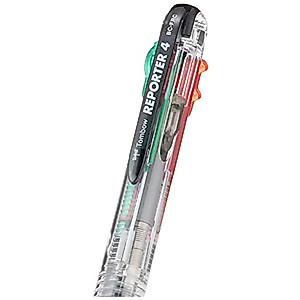Tombow 4 Colors Ballpoint Pen, Reporter 4, Black, Red, Blue, Green, Transparent Body (BC-FRC20)