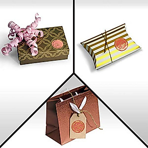 Kenco 1.5" Inch Handmade with Love Stickers, Made in The USA! for Envelopes, Boxes, Packaging and More - 500 Labels Per Roll (1 Pack 500 Stickers, Pink and Gold FOIL)