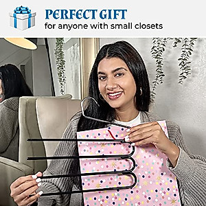Pants Hangers | Multi Pants Hangers Space Saving- 4 Tier Space Saving Hangers- Metal Hangers for Pants and Jean Hangers, Multi Pant Hangers Non Slip Hangers for Pants Organizer (3)