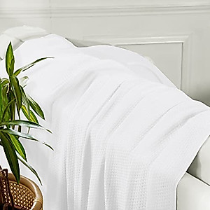 VHOME Cooling Blankets for Hot Sleepers, 100% Bamboo Summer Blanket for Adults Kids, Lightweight Breathable Throw can Keep Body Cool for Night Sweats, for Bed Sofa and Everywhere White 47''x43''