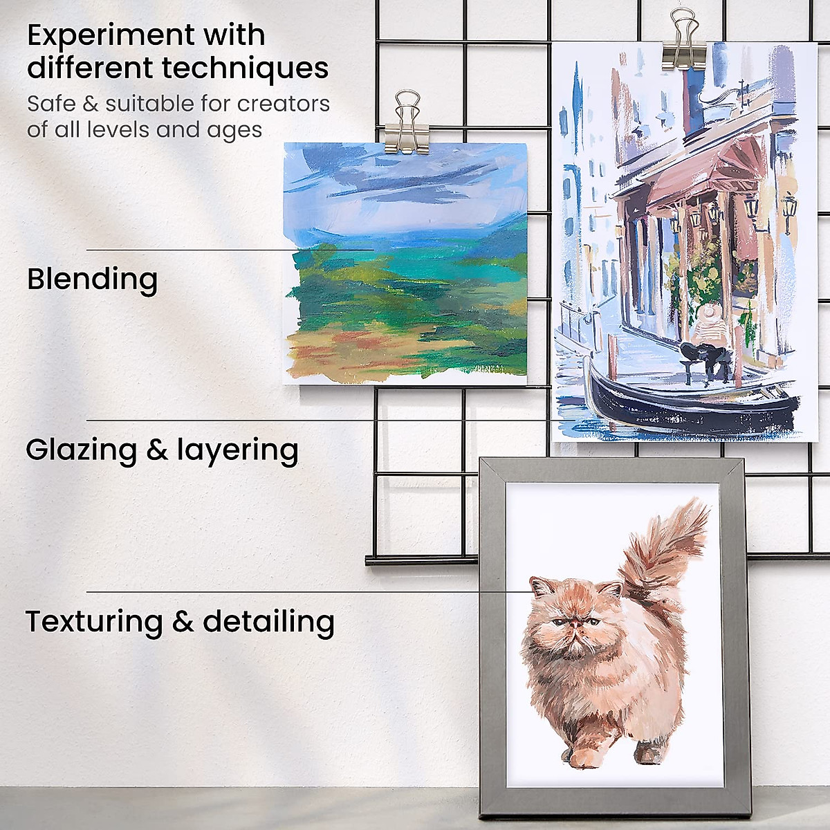 ARTEZA Gouache Paint, Set of 12, Earth Tones, 0.4 US fl oz Gouache Paint Tubes, Opaque Gouache Set for Canvas and Paper