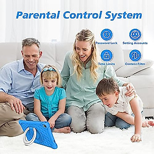 Kids Tablet, 10 Inch Tablet for Kids 7GB(4+3 Expand) RAM+64GB/1TB ROM Android 13 Tablet for Toddler with Case, WiFi, Bluetooth, Dual Camera, Parental Control, Google Play Store Pre Installed (Blue)
