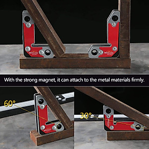 Magnetic Welding Holders,2pcs 30/60/90 Degree Inside/Outside Magnet Welding Clamp Magnetic Holder Fixer Welder Tool