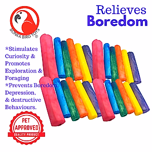 Bonka Bird Toys 2935 Pk24 Mini Colored Sola Sticks Foot Talon Craft Part Bird Toys Cockatiel Conure Amazon and Similar