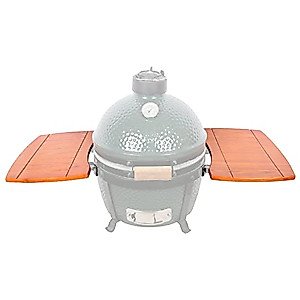 KAMaster Wooden Side Shelves for MiniMax Big Green Egg,Red Oak Wood Egg Mates Big Green Egg Accessories Egg Mates for The MiniMax Egg Side Tables Grill Parts Replacement Grill Smoker