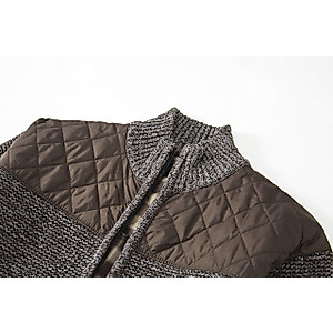 Gioberti Boy's Knitted Full Zip Cardigan Sweater with Soft Brushed Flannel Lining, Melange Coffee, Size 5