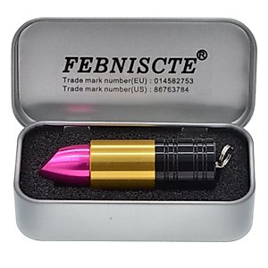 FEBNISCTE 32GB USB 2.0 Flash Drive Memory Stick Metal Lipstick Shape Style Pendrive High Speed 32 GB Thumb Drive Zip Drive
