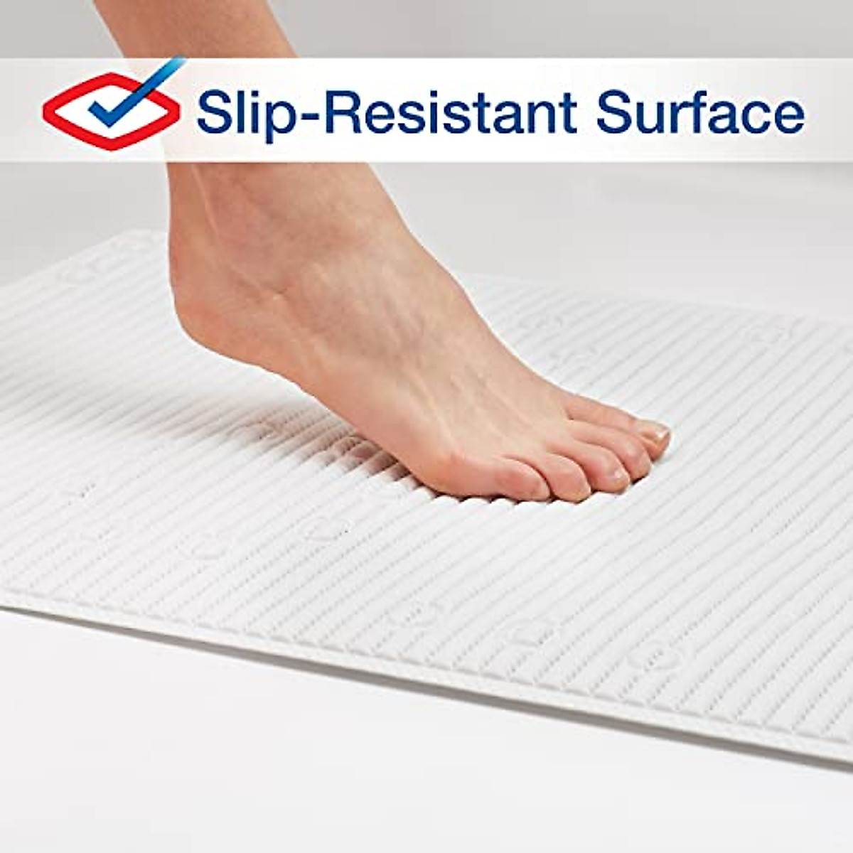 Clorox by Duck Brand Cushioned Foam Shower Mat, Non Slip Bathtub Mat with Suction Cups, Fits Square Shower Stalls, 21' x 21", White, 2 Pack