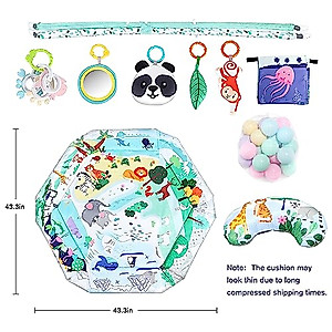 TFDER Baby Gym and Infant Play mat,Play Mat & Play Gym, Combination Baby Activity Gym for Sensory Exploration and Motor Skill Development from Baby to Toddler.(Green)