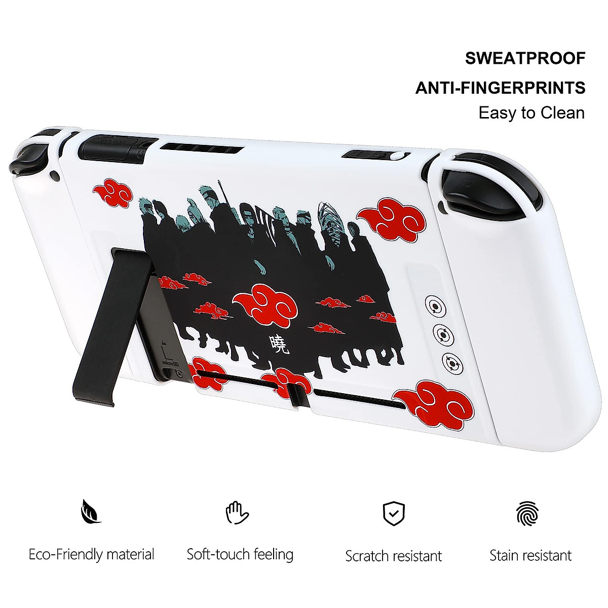 Dockable Protective Case Compatible with Switch, Hard Shell Case Cover for Switch and Joy-Con Controllers with 4 Thumb Grips (Cartoon)