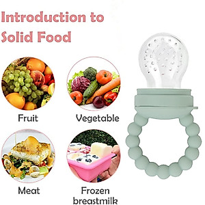 Baby Fruit Food Feeder Pacifier Teether for Babies 4 M+,Milk Frozen Set,2in1 Teether Toy Made of Soft Silicone,Feeder for Infant Safely Self Feeding,BPA-Free