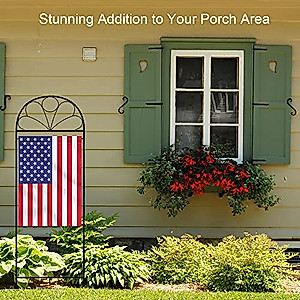 YEAHOME Garden Flag Holder Stand - Premium Metal Powder-Coated Garden Flag Arbor Weather-Proof Yard Flag Pole, Garden Flag Stakes Outdoor Decor for All Seasons Garden Flags