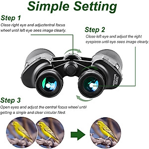 20x50 Binoculars for Adults, Binoculars HD High Powered Professional Binoculars for Bird Watching Travel Stargazing Concerts Outdoor Sports-BAK4 Prism FMC Lens,Waterproof, Fogproof with Phone Adapter