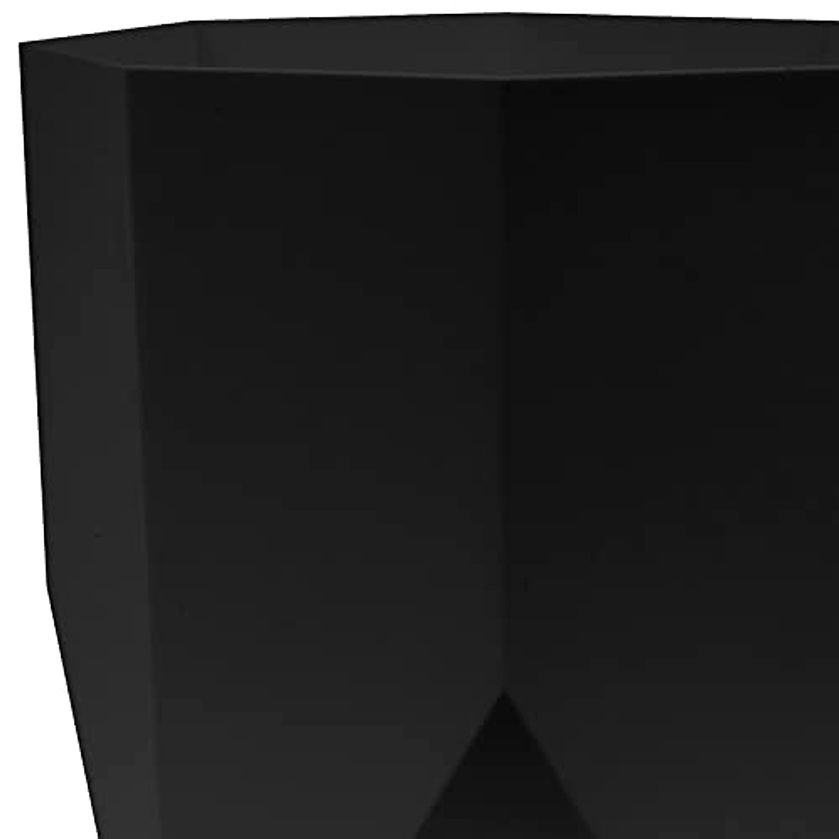 Bloem Tuxton Modern Hexagon Small Planter: 10" - Black - Matte Finish, Durable Resin, Modern Design, Optional Drainage Holes, for Indoor and Outdoor Use, Gardening, 2.7 Gallon Capacity