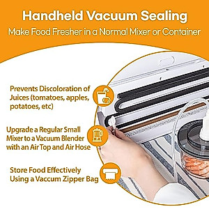 Lofaho 3-in-1 Magic Vacuum Sealer Machine for Food Storage Air-Top & Hose Handheld Vacuum Sealer Include 5 Sealing Bags, 10 Containers (55mm and 75mm Sizes x 5ea/each), Top Film (1ea), EPL Film (1ea)