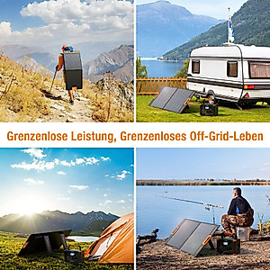 GRECELL 500W Portable Power Station with 100W Solar Panel 20V, Solar Generator 500W AC Outlet, Portable Solar Panel MC-4 High-Efficiency Battery Charger for Home Use Camping Outdoor Trip RV