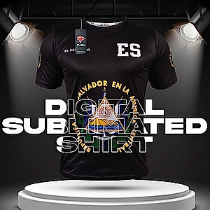 Fury El Salvador Soccer Jersey El Salvador Jersey Black White El Salvador Shirt for All Salvadorans Men/Women/Unisex/Hombres (M-Black)