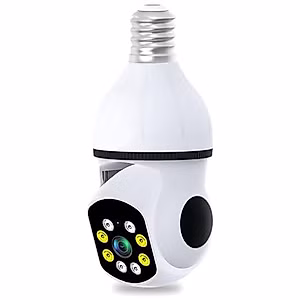 SXBCyan Wireless WiFi Light Bulb Camera,Security Camera for Home Surveillance,Spotlight E27 360 Degree Panoramic Wireless Security IP Camera (Size : 2mp Camera)