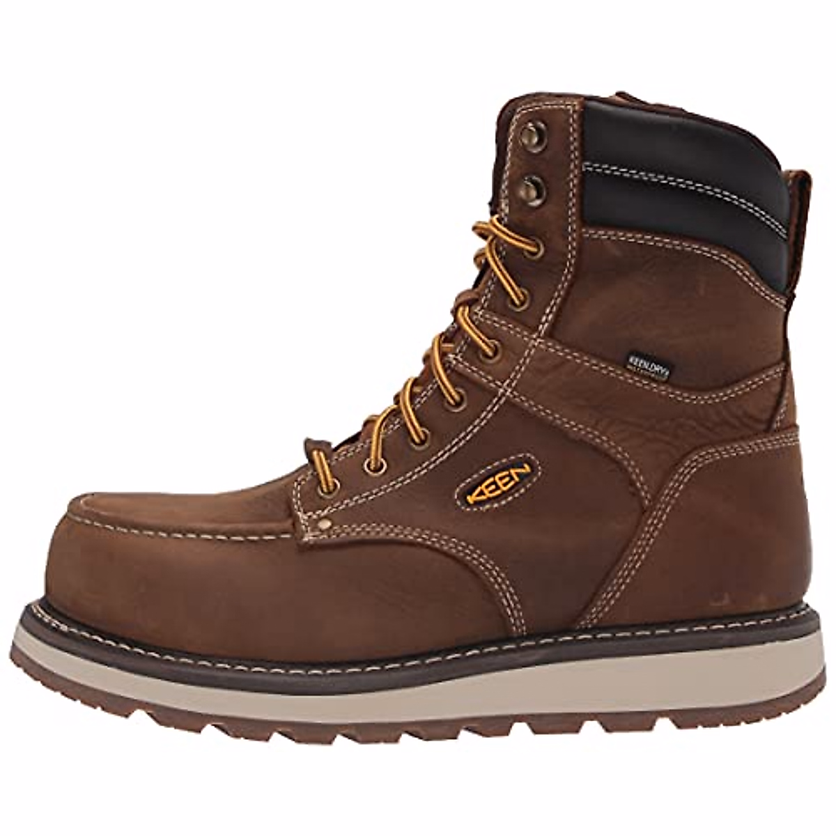 KEEN Utility Men's Cincinnati 8" Waterproof Composite Toe Wedge Work Boots, Belgian/Sandshell, Numeric_11 Wide