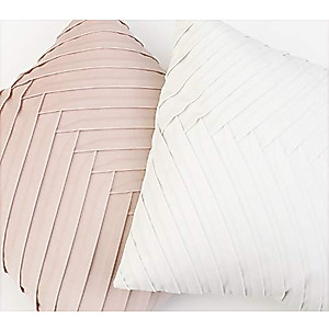 Thro by Marlo Lorenz Velvet Pillow, 1 Count (Pack of 1), Soft White