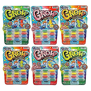 Ja-Ru Magic Grow Capsules, (3 Packs Assorted). Water Growing Animals Capsules. Great Party Favor Kids Toy. Bath Toys for Kids. Fidget Stem Toys. Plus 1 Sticker 305-3s