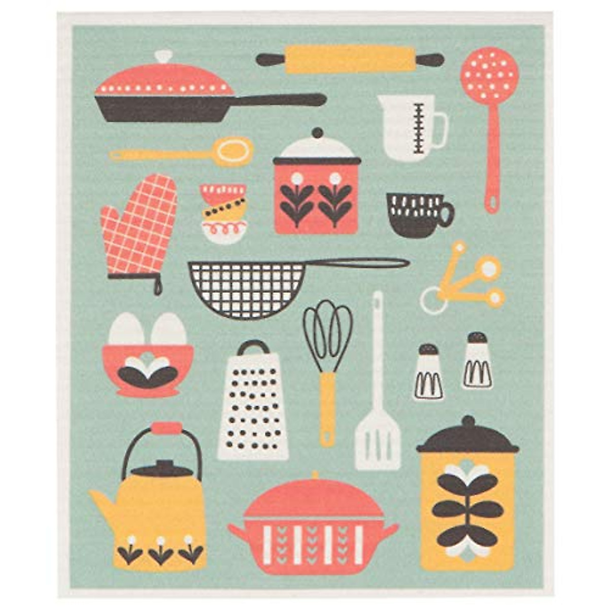 Kindred Home Eco-Friendly Swedish Inspired Set, Retro Days-Composting Cloths | Set of 3, 3 Count Dishcloth