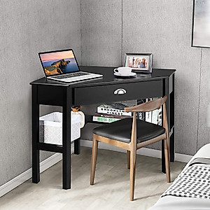 HOMGX Writing and Study Corner Computer Desk, Black