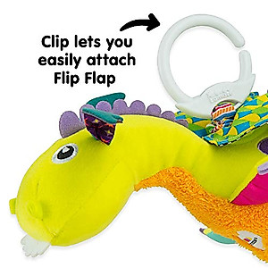 Lamaze Clip On Car Seat and Stroller Toy - Flip Flap Dragon - Crinkle Car Seat Toys and Stroller Toys - Sensory Toys for Babies - Travel Toys for Car - Infant Toys Ages 0 Months and Up