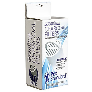 Premium Charcoal Filters for PetSafe Drinkwell 360 Fountains, Pack of 10
